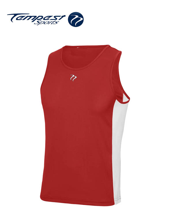 Tempest Red White Men's Training Vest - tempestshop.com