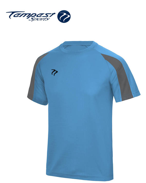 Tempest Lightweight Sapphire Blue Grey Training Shirt - tempestshop.com